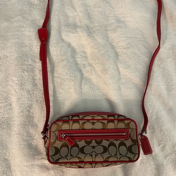 Coach | Bags | Vintage Red And Tan Coach Camera Bag | Poshmark